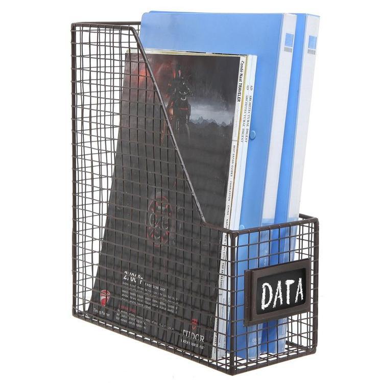 Metal Mesh Magazine Holder with Chalkboard Labels, Set of 2 – MyGift