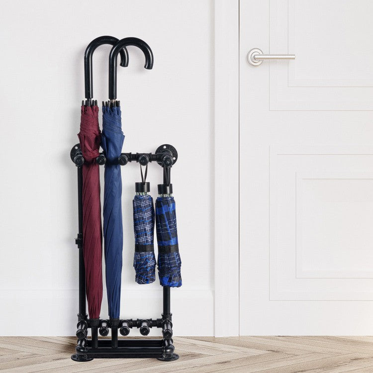 Wall Mounted Black Metal Umbrella Storage Stand, Entryway Rack for Han ...