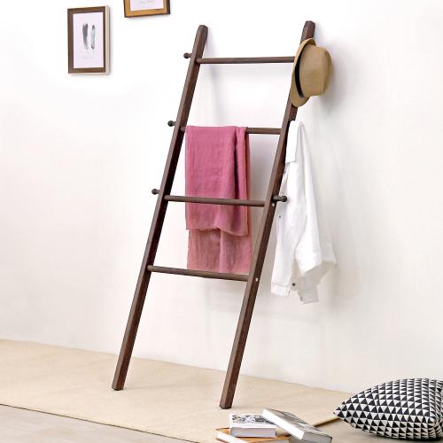 Wall-Leaning Dark Brown Wood Garment Ladder Rack – MyGift