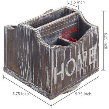 360-Degree Rotating Torched Wood Remote Control Holder Caddy – MyGift