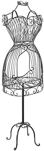 Black Metal Adjustable Wire Frame Dress Form Stand, Freestanding Manne ...