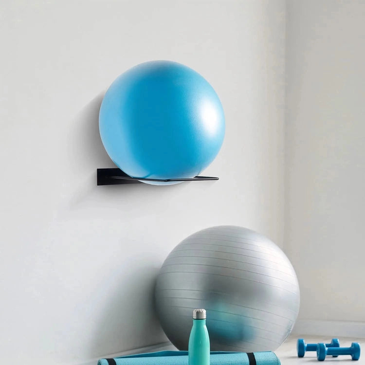 Black Metal Wire Wall Mounted Large Stability Ball Storage Rack, Yoga ...