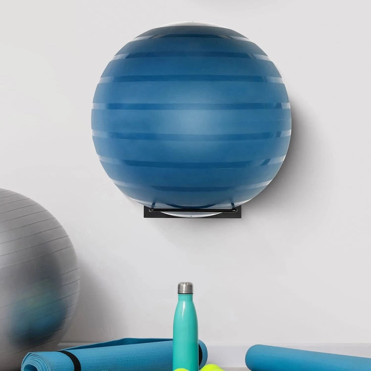 Black Metal Wire Wall Mounted Large Stability Ball Storage Rack, Yoga ...
