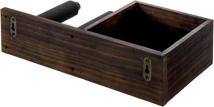 Wall Mounted Tennis Racket and Ball Rack, Burnt Dark Wood and Industri ...