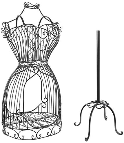Black Metal Adjustable Wire Frame Dress Form Stand, Freestanding Manne ...