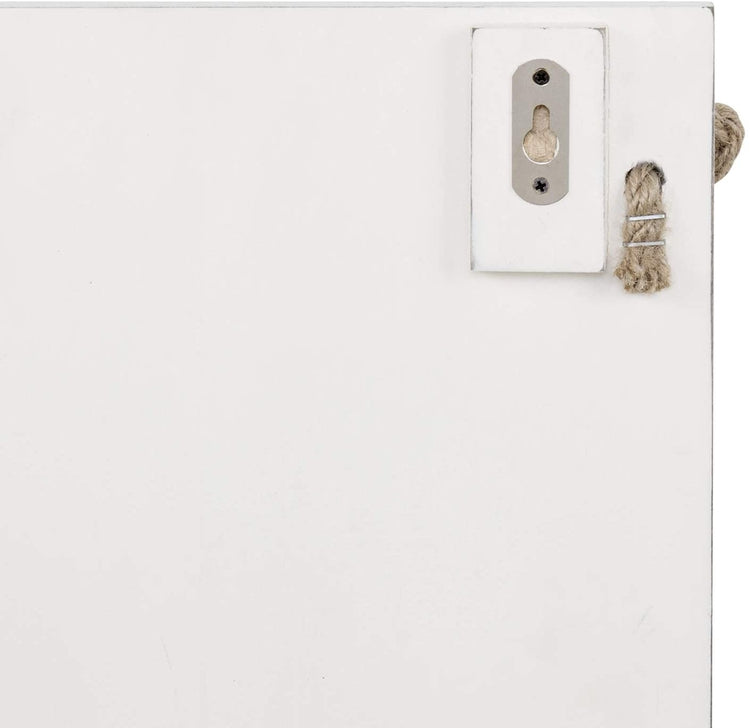 3-Slot Wall Mounted White Wood Mail Holder, Magazine Rack with Rustic ...