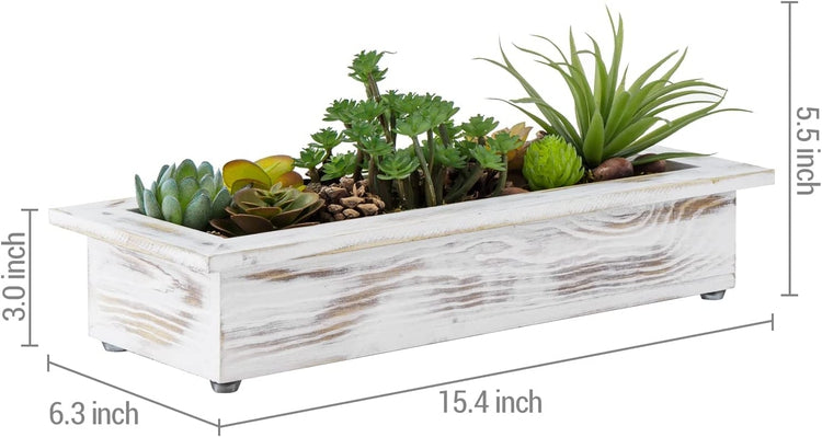 Whitewashed Wood Tabletop Window Box Trough Planter, Includes DIY Arti ...