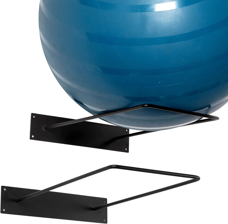 Birthing Ball MyGift Rustic Wood & Metal Stability Ball Storage Rack ...