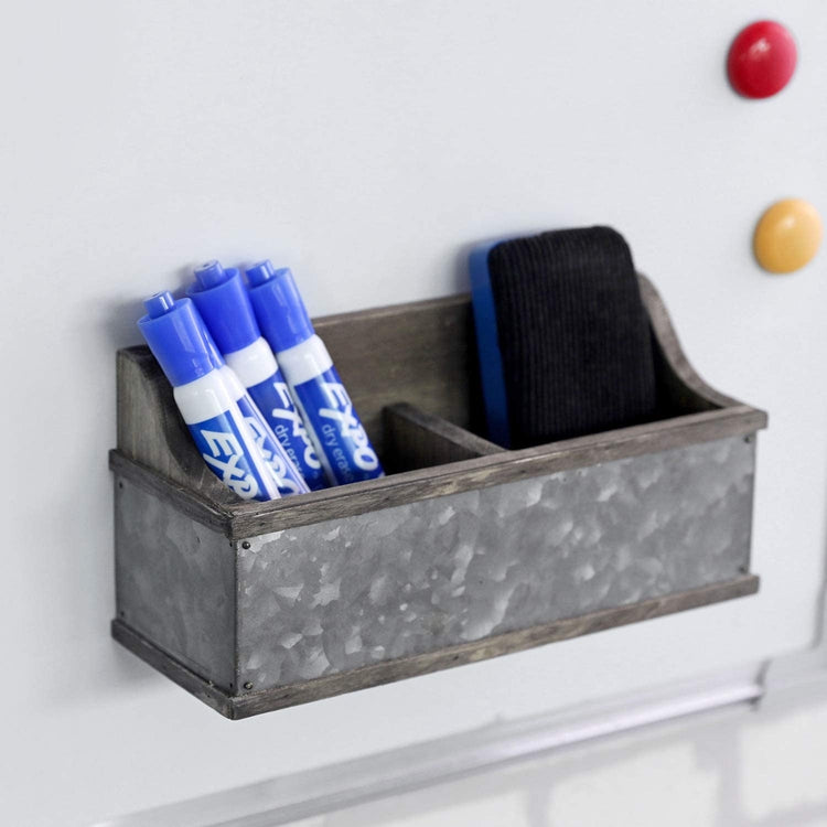 Magnetic Reclaimed Style Wood and Galvanized Metal Dry Erase Whiteboar ...