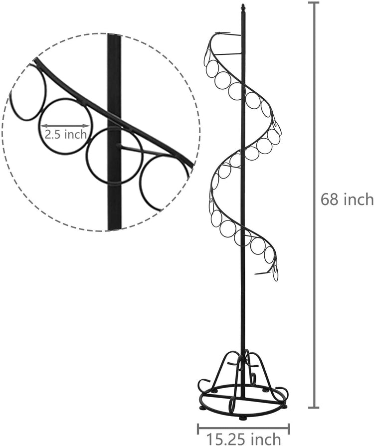 25 Rings, Black Metal Freestanding Scarf Holder, Shawl Display Tree wi ...