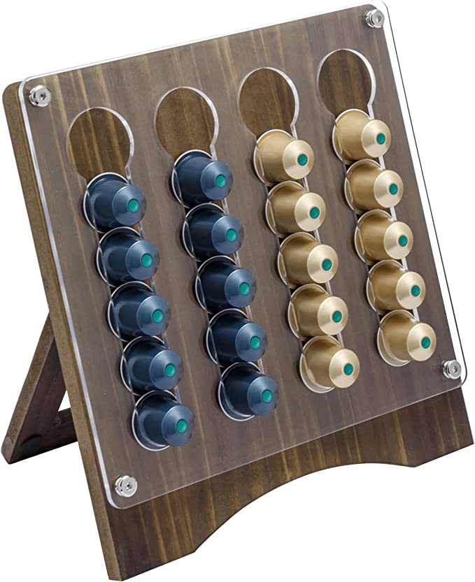 Wood Coffee Pod Capsule Holder Rack, Coffee Pod Organizer Storage Rack ...