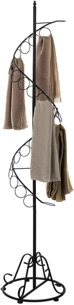 25 Rings, Black Metal Freestanding Scarf Holder, Shawl Display Tree wi ...