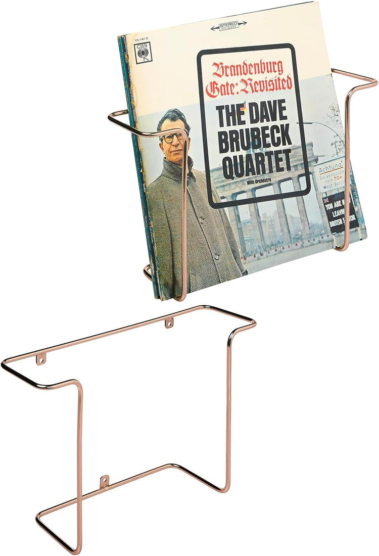 Wall Mounted Copper Metal Vinyl Records Storage Racks, Floating Album ...