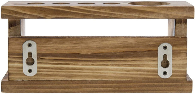 4-Slot Burnt Wood Wall Mounted Toothbrush and Toothpaste Holder Rack ...