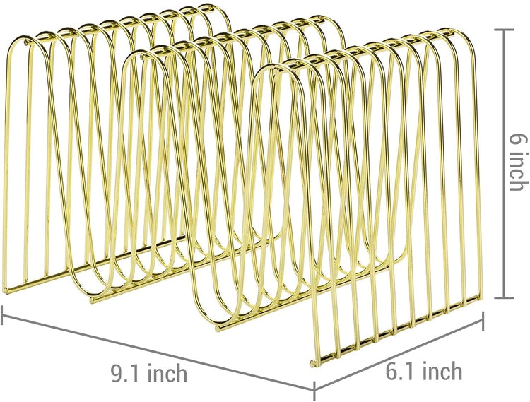Desktop Brass Tone Metal Wire Arched Magazine Holder Rack – MyGift
