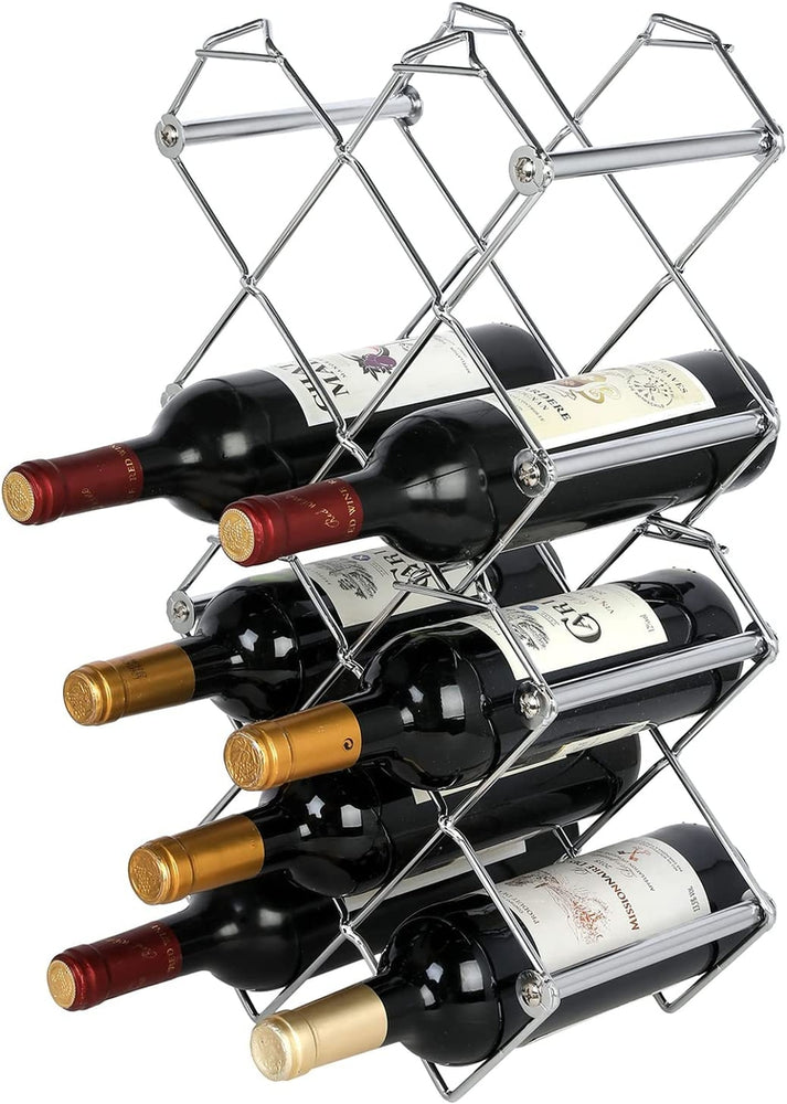Diamond-Shaped Designer Metal Wire Tabletop Stackable Wine Racks, Set ...