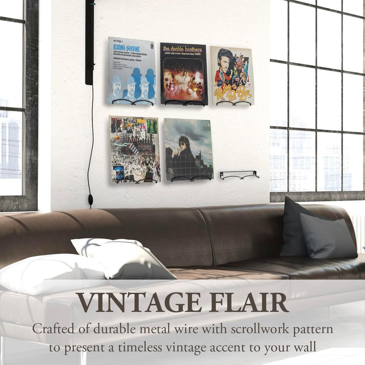 Wall Mounted Black Metal Wire Holder for Vinyl Records Showcase, Hangi ...