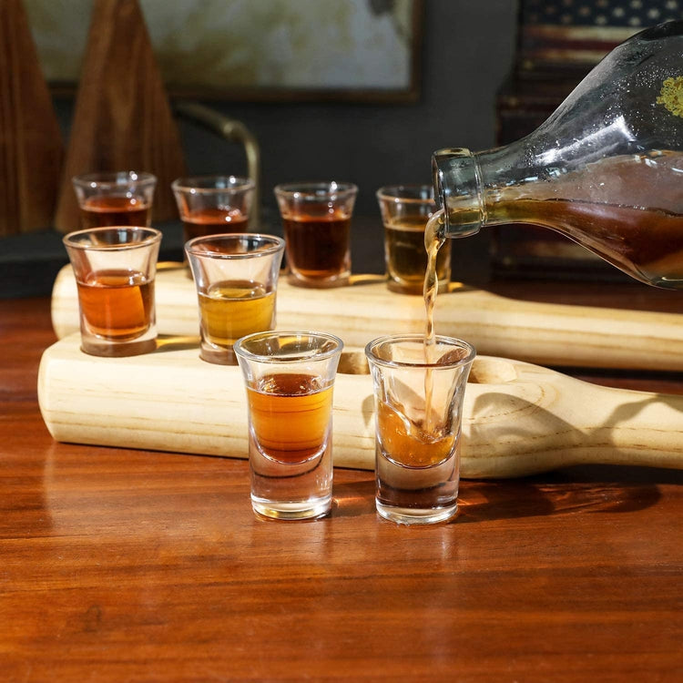 Baseball Bat Shot Serving Caddy with 4 Glasses, Set of 2 – MyGift