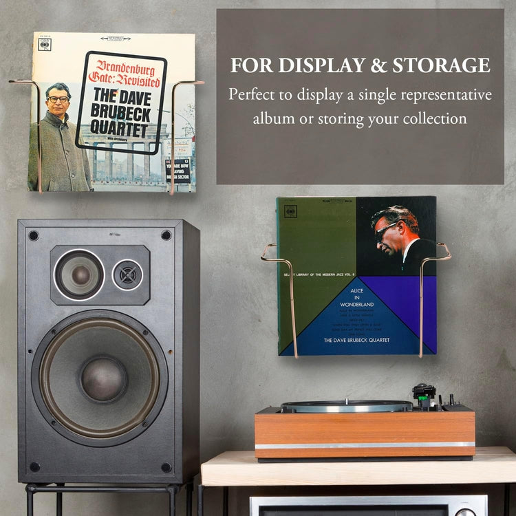 Wall Mounted Copper Metal Vinyl Records Storage Racks, Floating Album ...