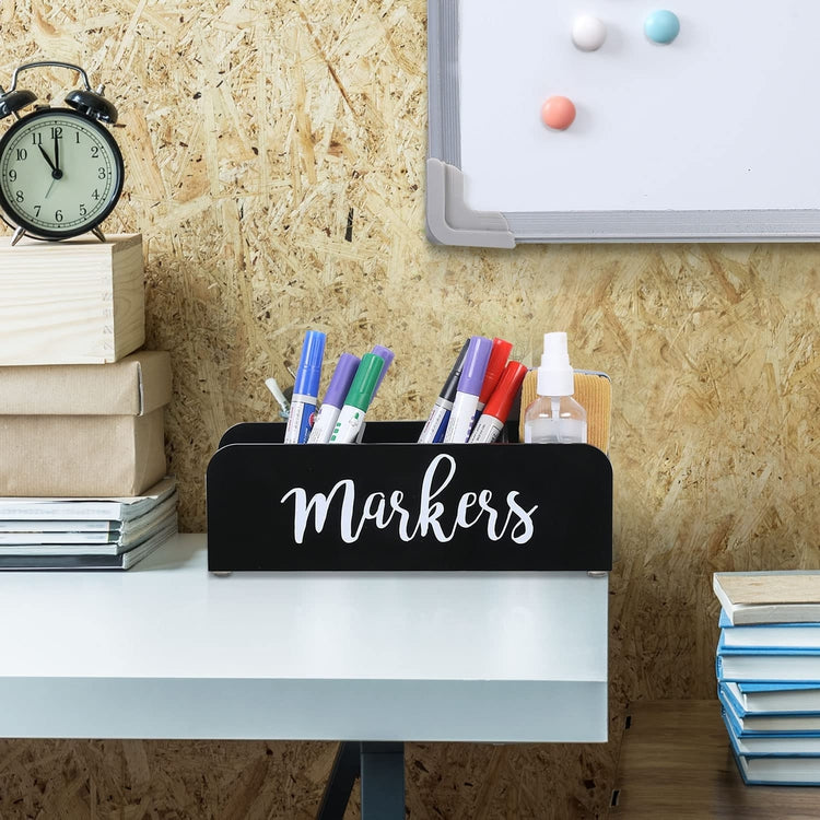 Whiteboard Marker Holder, Black Acrylic Wall Mounted or Tabletop Marke ...
