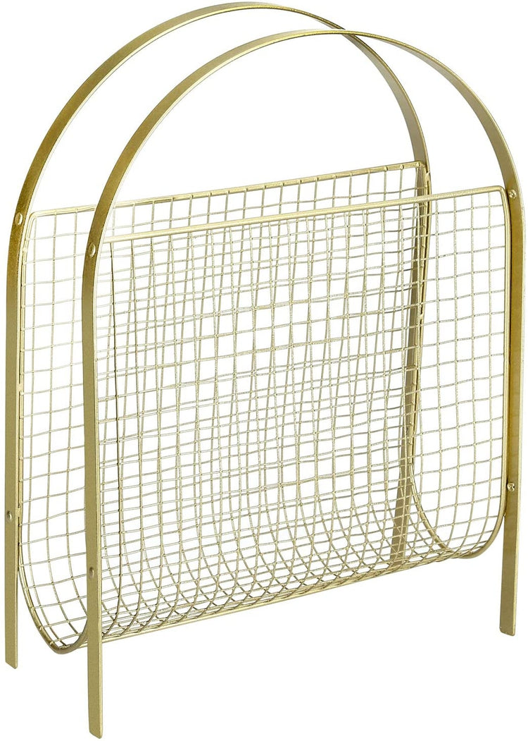 Brass Tone Metal Freestanding Magazine Organizer Holder Rack – MyGift