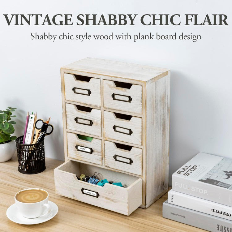 White Wood Office Desktop Drawers, Flow Table Storage for Desk – MyGift