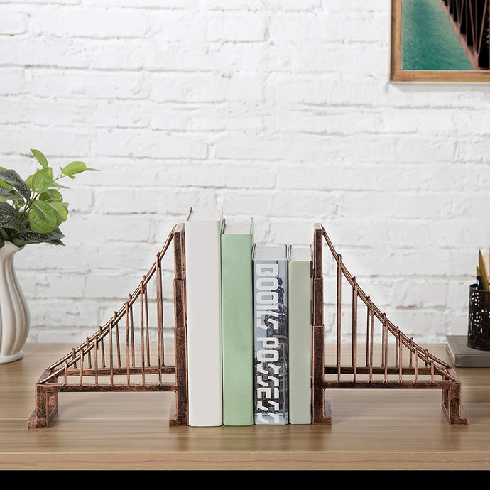 Vintage Bronze Metal Suspension Bridge Design Bookends, Set of 2 – MyGift