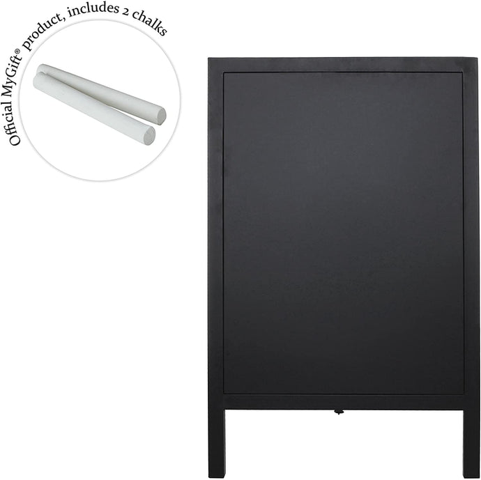 Freestanding Black Metal A-Frame Chalkboard, Double Sided Erasable Bla ...