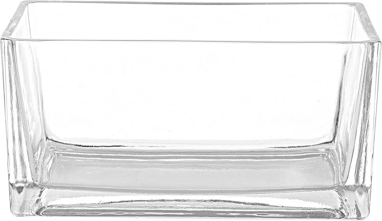 Modern Rectangular Clear Glass Trough Vase, 7.5-Inch Succulent Planter ...