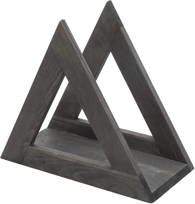 Grey Wood Triangle Wall Mounted Vinyl Record Storage Holder – MyGift