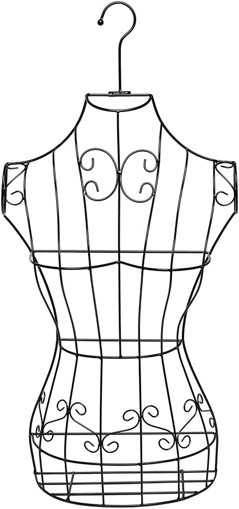 Black Metal Wire Female Mannequin Display Stand, Hanging Dress Form ...