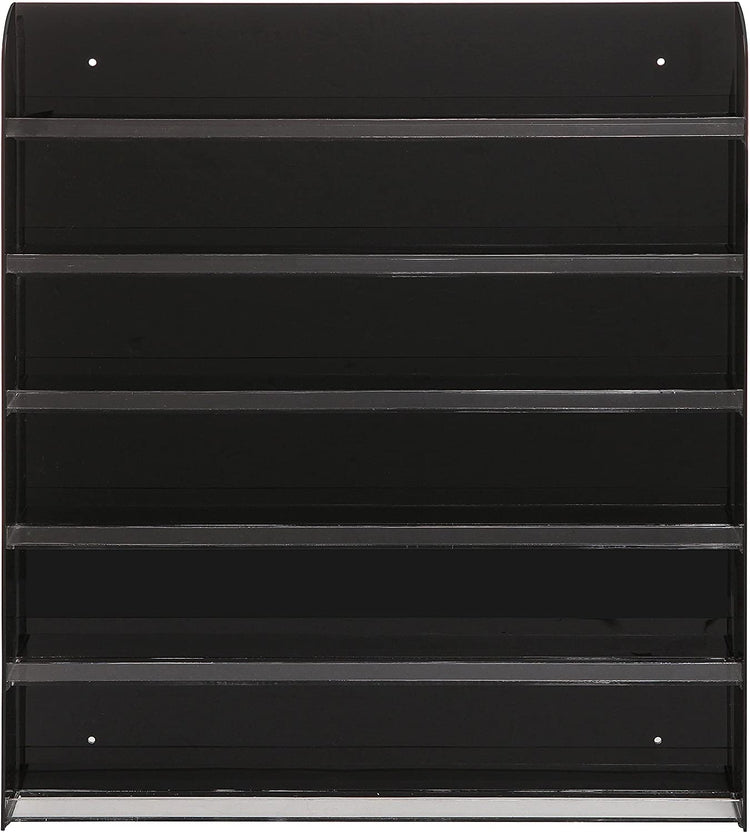 Black Acrylic 6 Shelf Wall Mounted Salon Style Nail Polish Rack Displa ...