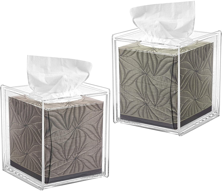 Clear Acrylic Square Tissue Box Covers, Set of 2 – MyGift