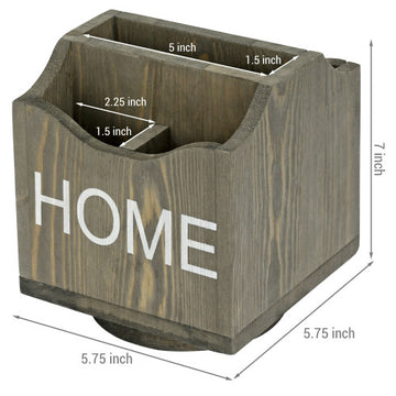 Gray Wood Rotating Remote Control Organizer – MyGift