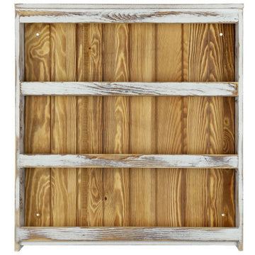 Farmhouse-Style White Washed & Brown Wood Spice Rack – MyGift