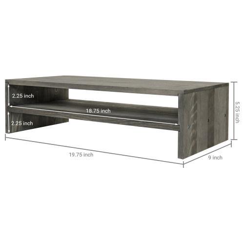 Rustic Barnwood Gray Wood Computer Monitor Stand – MyGift