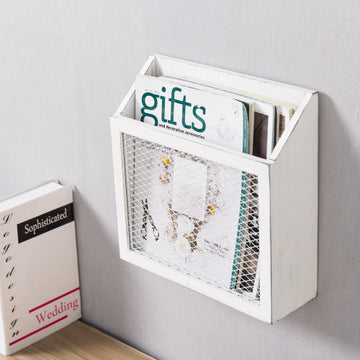 Vintage White Wood & Chicken Wire Magazine Holder – MyGift