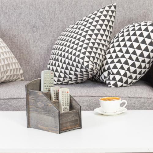 Rustic Gray Wood Remote Control Holder – MyGift