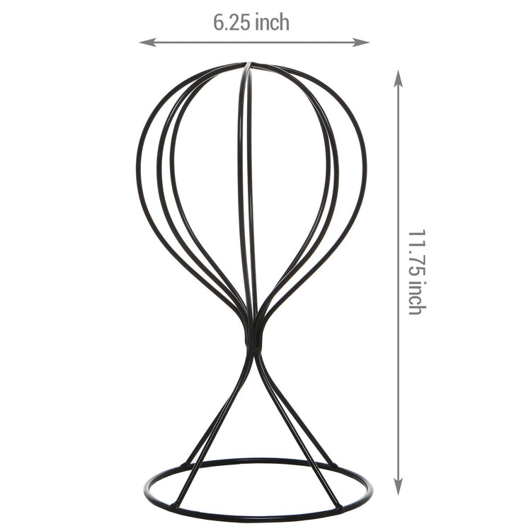 Set of 2, Black Wire Metal Hat and Cap Display Racks, Decorative Wig H ...