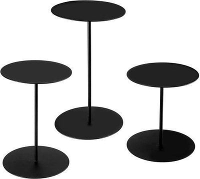 Black Round Metal Pedestal Display Risers Stand, Set of 3 – MyGift