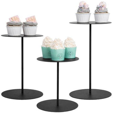Black Round Metal Pedestal Display Risers Stand, Set of 3 – MyGift