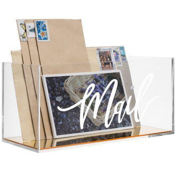Clear Acrylic Mail Organizer with Brass Mirror Bottom – MyGift