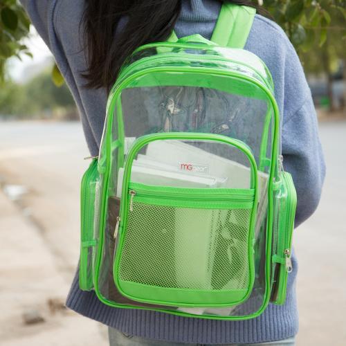 Clear Security Backpack with Florescent Green Trim – MyGift
