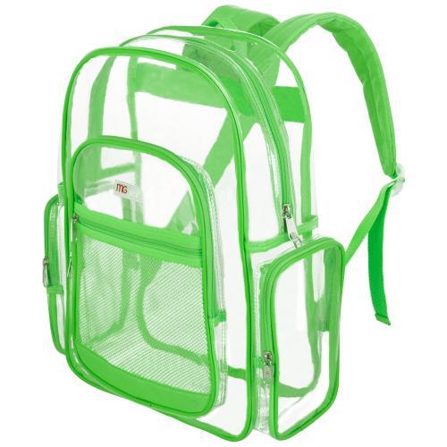 Clear Security Backpack with Florescent Green Trim – MyGift