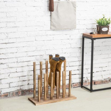 Dark Brown Wood Boot Storage Rack, For 6 Pairs – MyGift