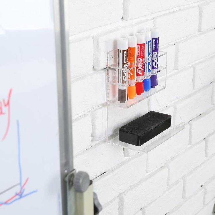 Clear Acrylic Wall Mounted Dry Erase Marker & Eraser Rack – MyGift