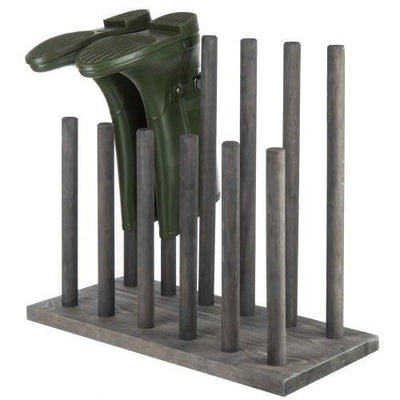 Distressed Gray Wood 6-Pair Boot Storage Rack – MyGift