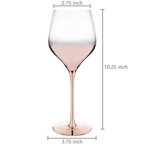 Electroplated Crystal Rose Gold Wine Glasses, Set of 4 – MyGift