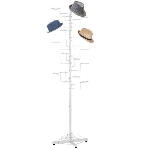 Freestanding Display Stand with 20 Circular Hooks for Hats and Wigs ...