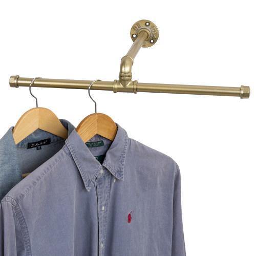 Industrial Pipe Wall Mounted Clothing Bar, Gold Tone – MyGift